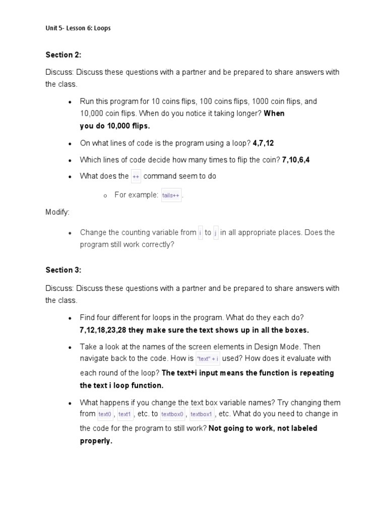 Loops in Action - Understanding For Loops with Coin Flips and Text ...
