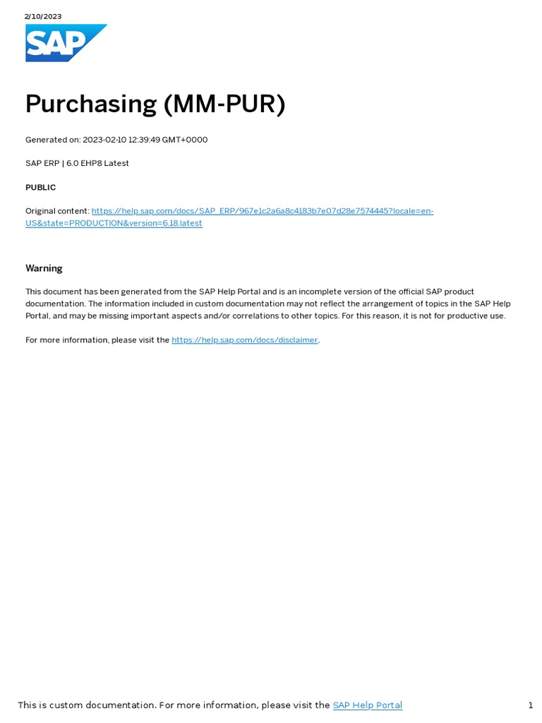 Purchasing MM - Pur 3 | PDF | Electronic Data Interchange | Receipt