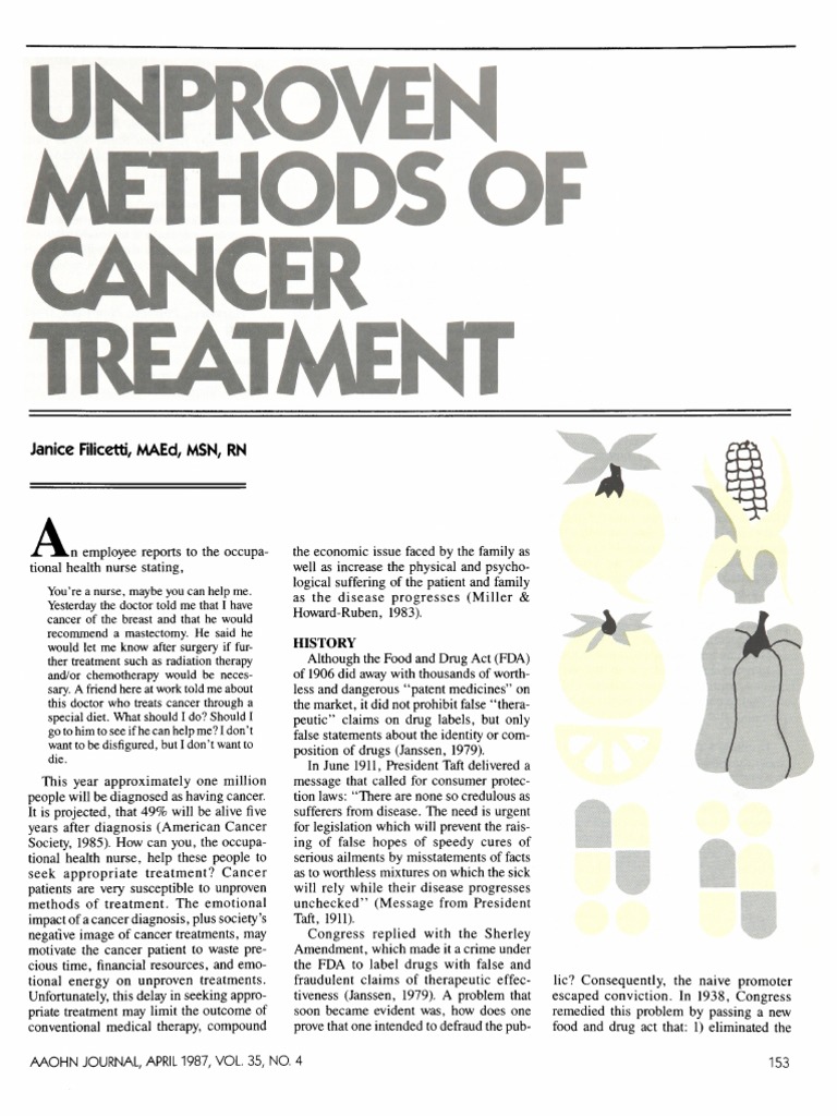 Unproven Methods of Cancer Treatment | PDF | Cancer | Therapy