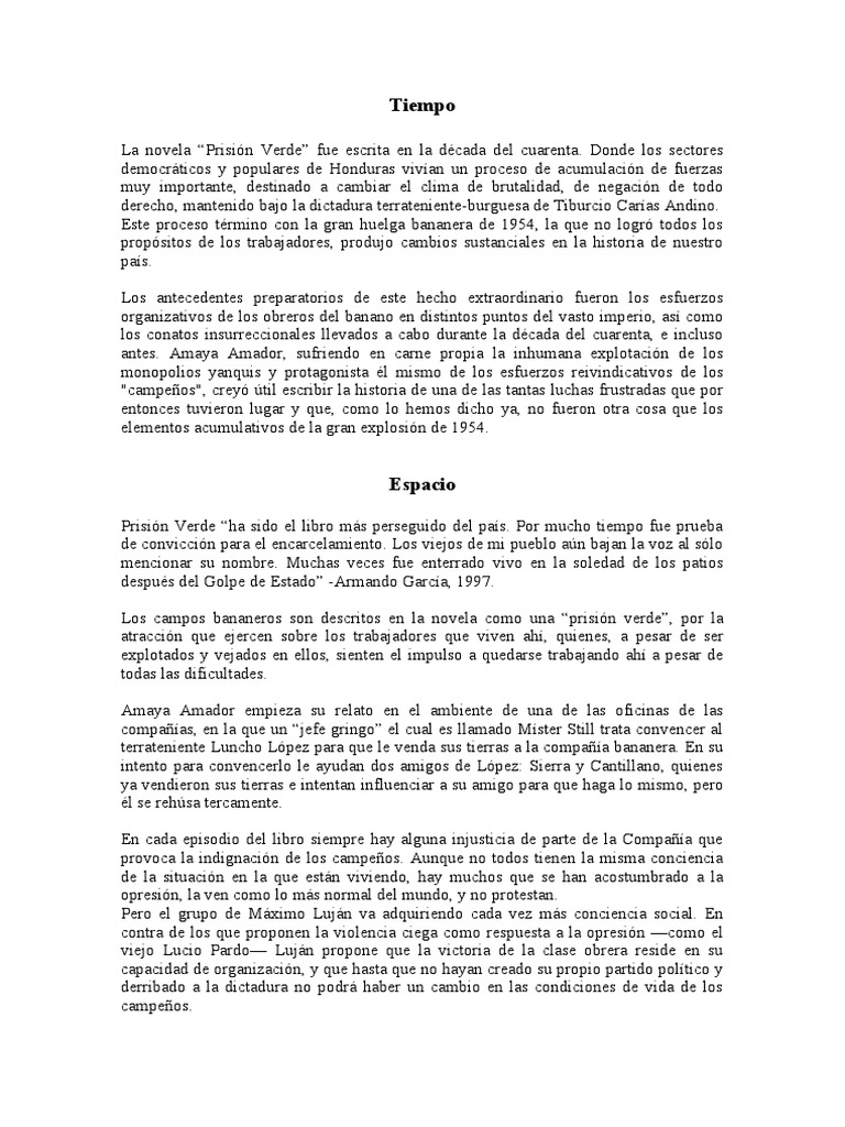 Analisis Prisión Verde | PDF