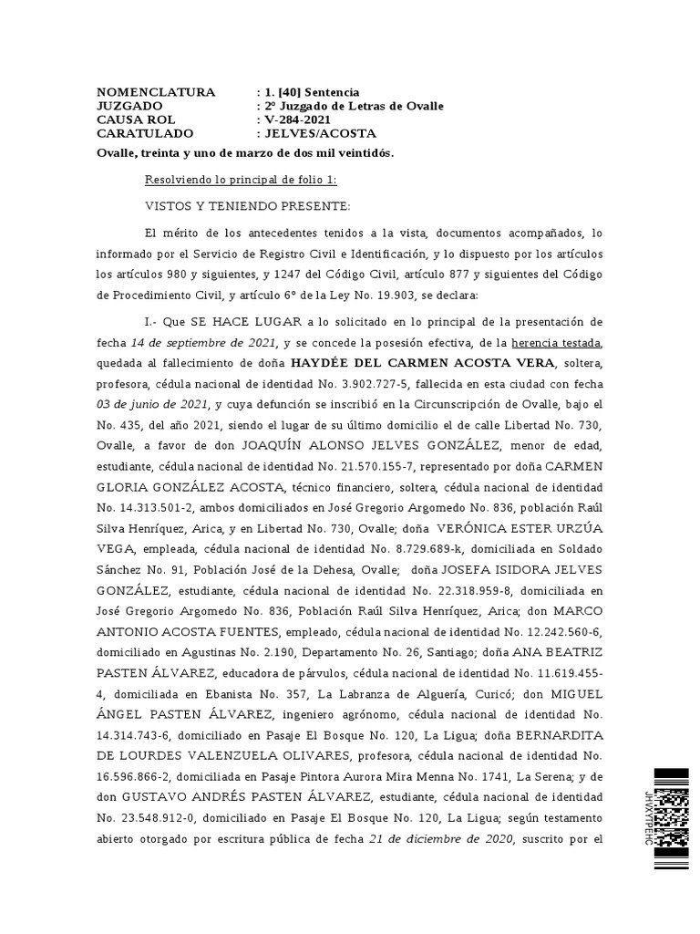 Sentencia V-284-2021 | PDF | Derecho Civil (Common Law)