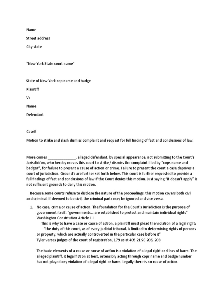 Motion To Dismiss Marc Stevens | PDF | Cause Of Action | Complaint