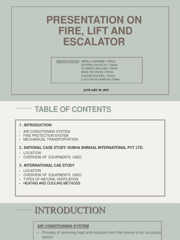 Fire, Lift and Escalator Systems Presentation (39 | PDF | Elevator ...