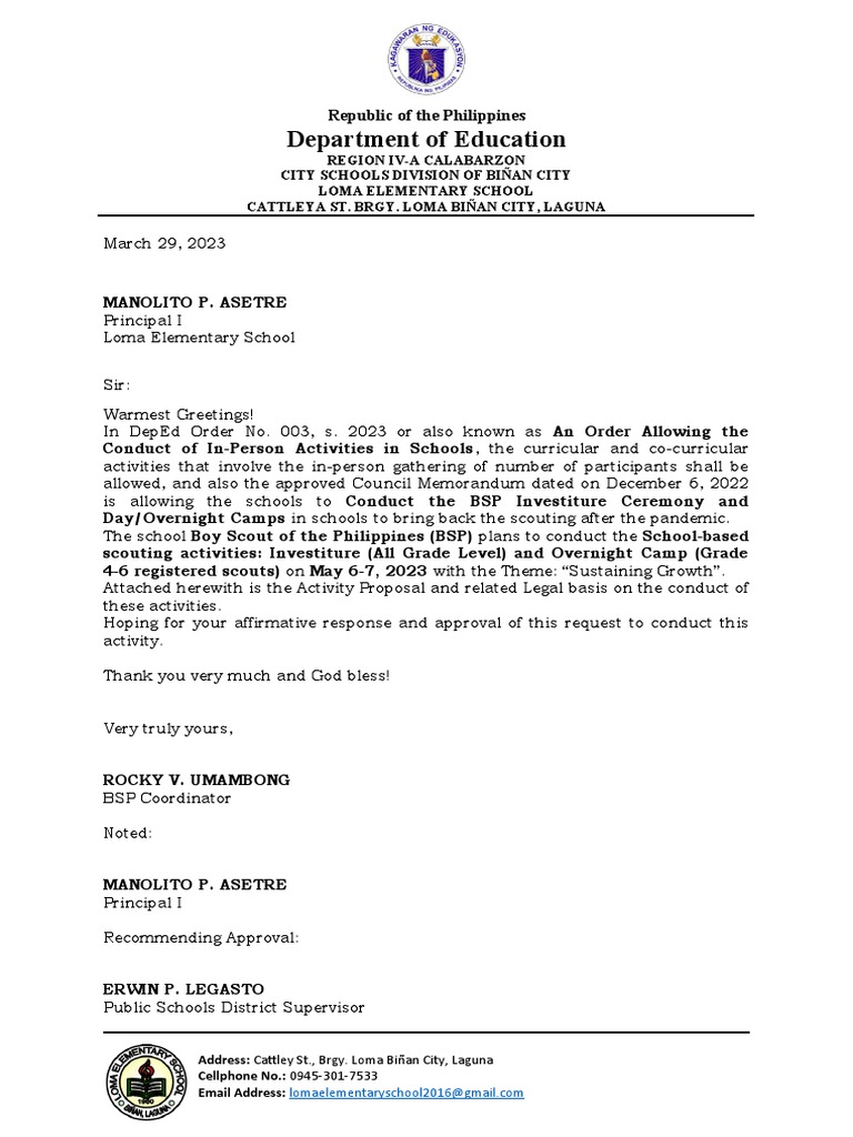 Bsp-School Level-Letter Proposal | PDF