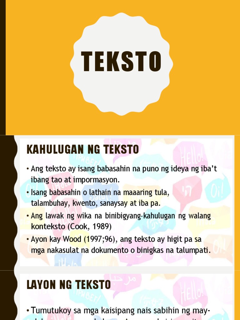 1prelimskatangian NG Mga Teksto at Register | PDF