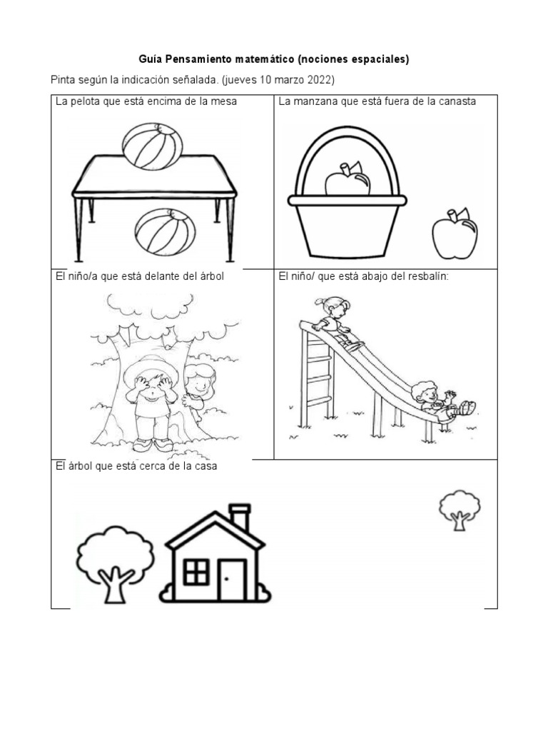 Actividades de nociones espaciales para niños | PDF