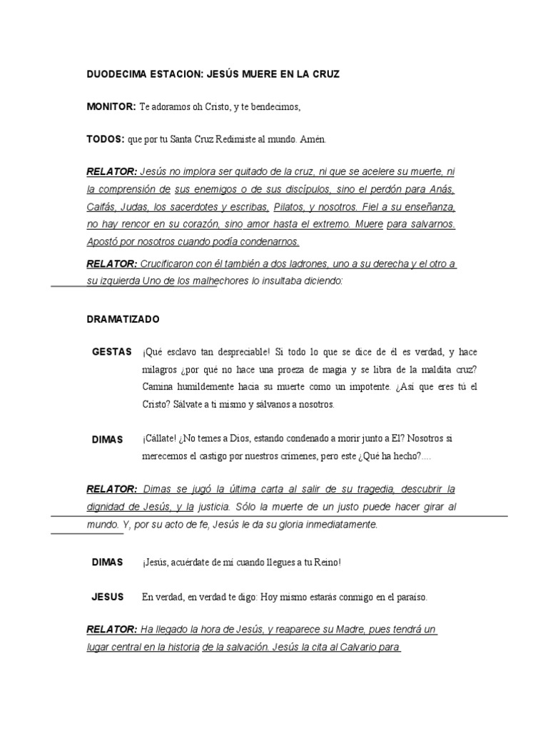 Duodecima Estacion Cuaresma | PDF | Jesús | Creencia religiosa y doctrina