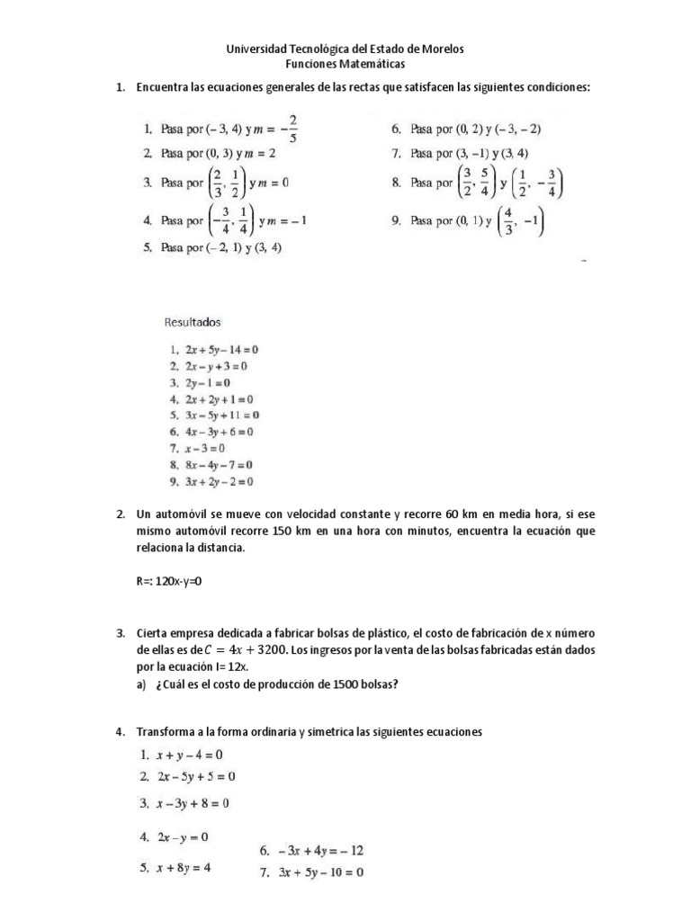 Actividad. Ecuaciones Forma Simetrica | PDF
