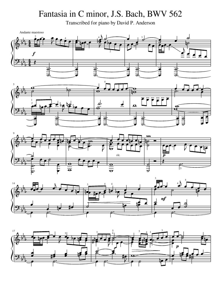 Bach Organ BWV 562 | PDF | Compositions | Bach Family