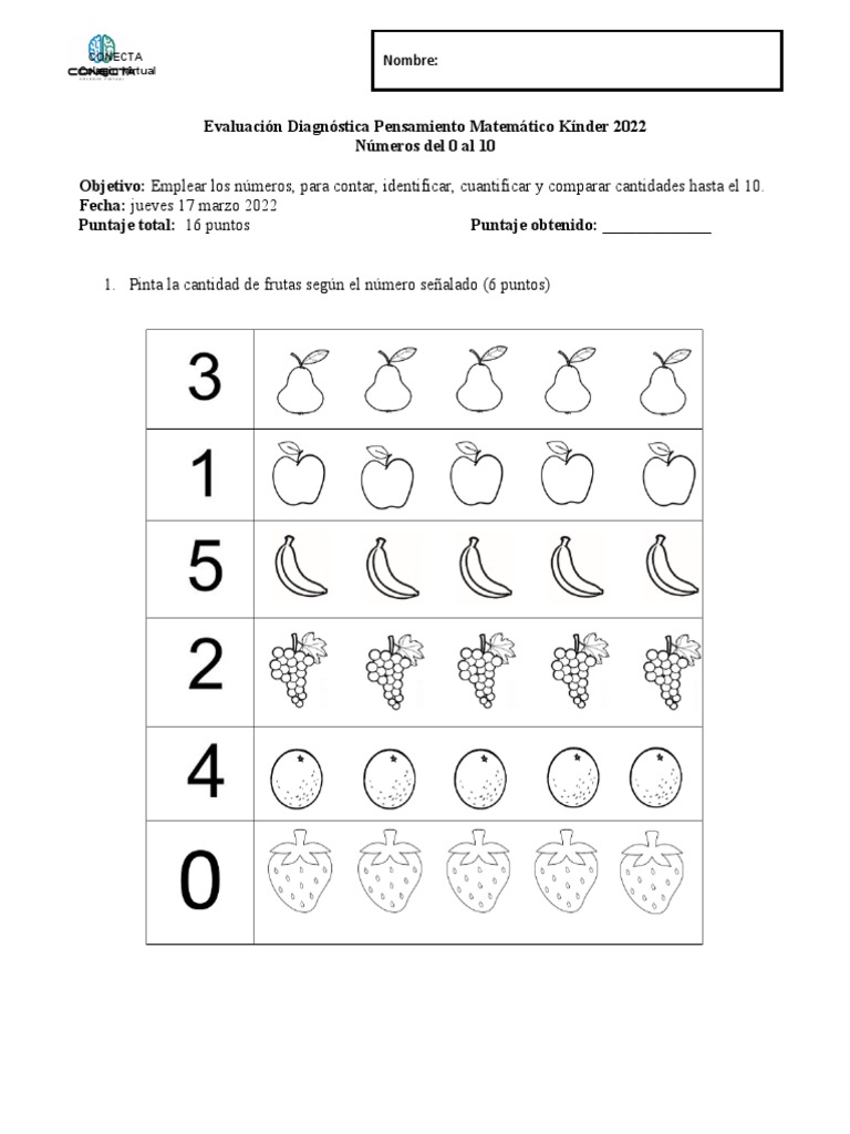 Números 0 Al 10 | PDF