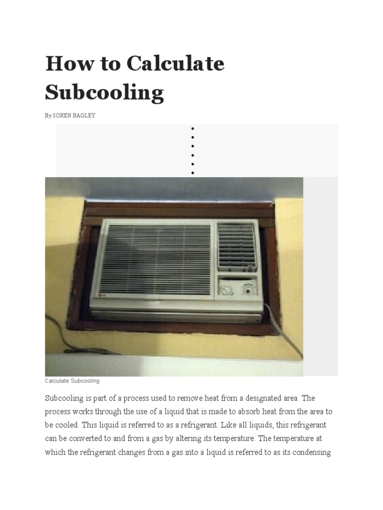 How To Calculate Subcooling | PDF