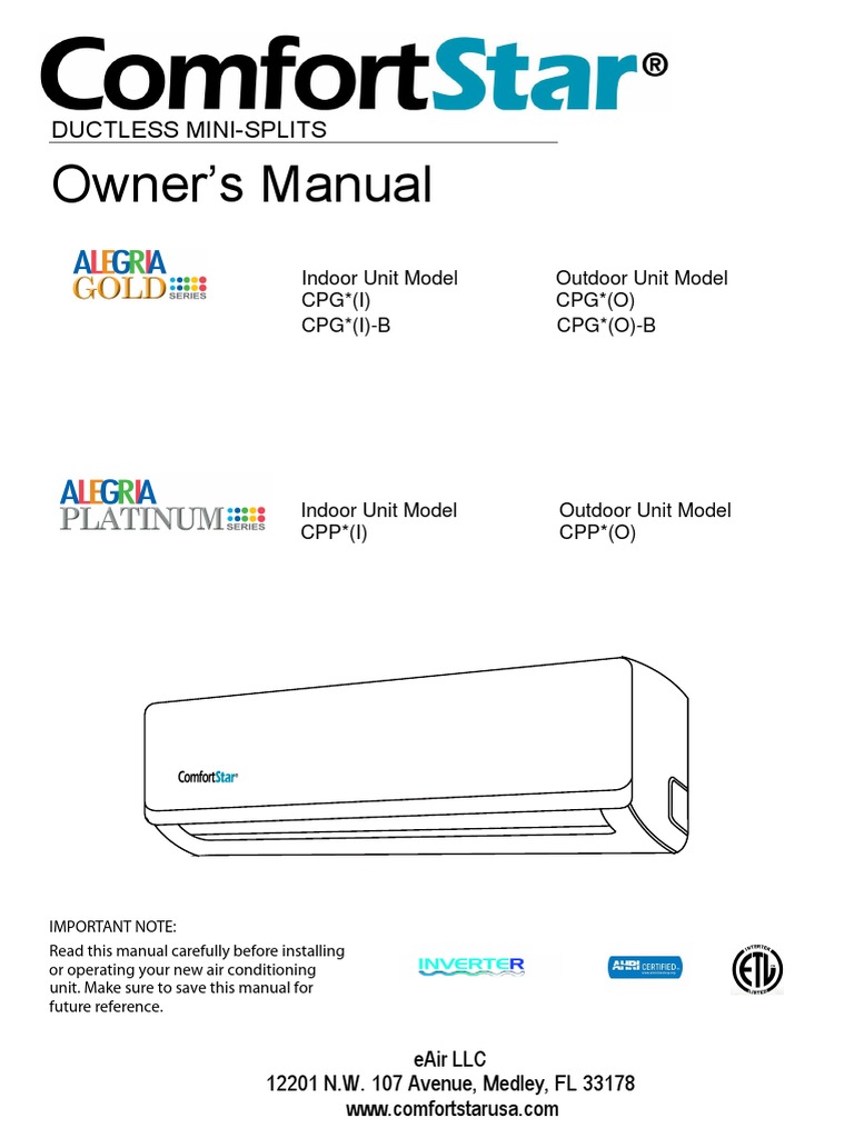 Owner's Manual: Ductless Mini-Splits | PDF | Air Conditioning | Manufactured Goods