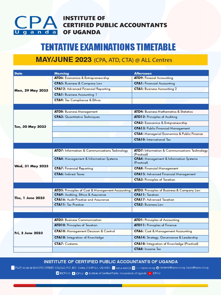 X Tentative TimeTable May - 2023 | PDF