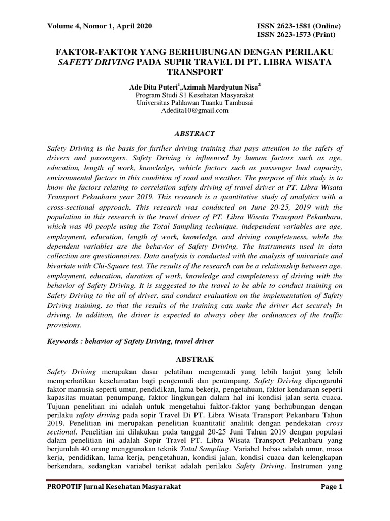 Faktor-Faktor Yang Berhubungan Dengan Perilaku Saf | PDF