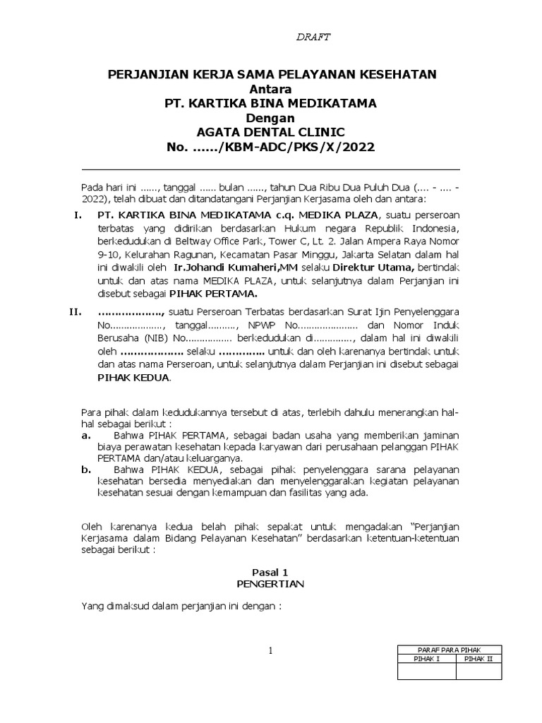 Master Draft PKS MP - Klinik 2022 (Rev MM1) | PDF