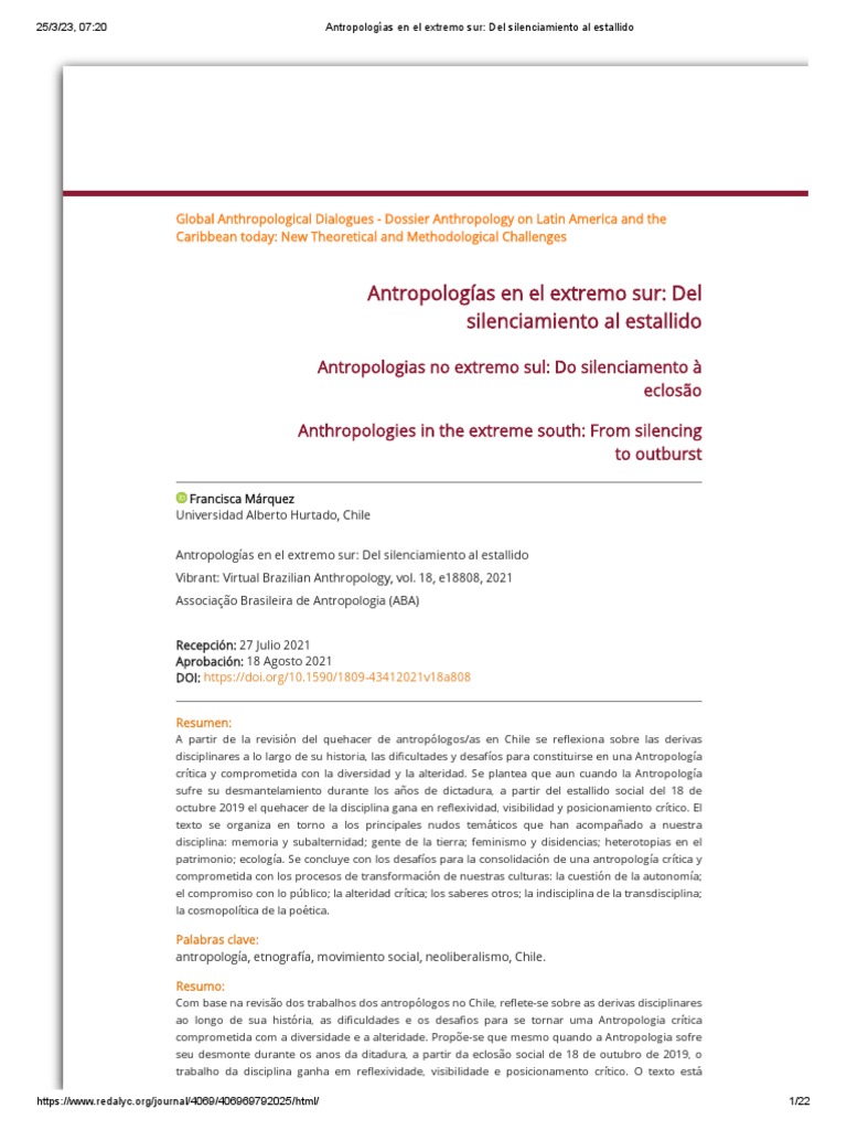 Francisca Márquez. Antropologías en El Extremo Sur - Del Silenciamiento ...
