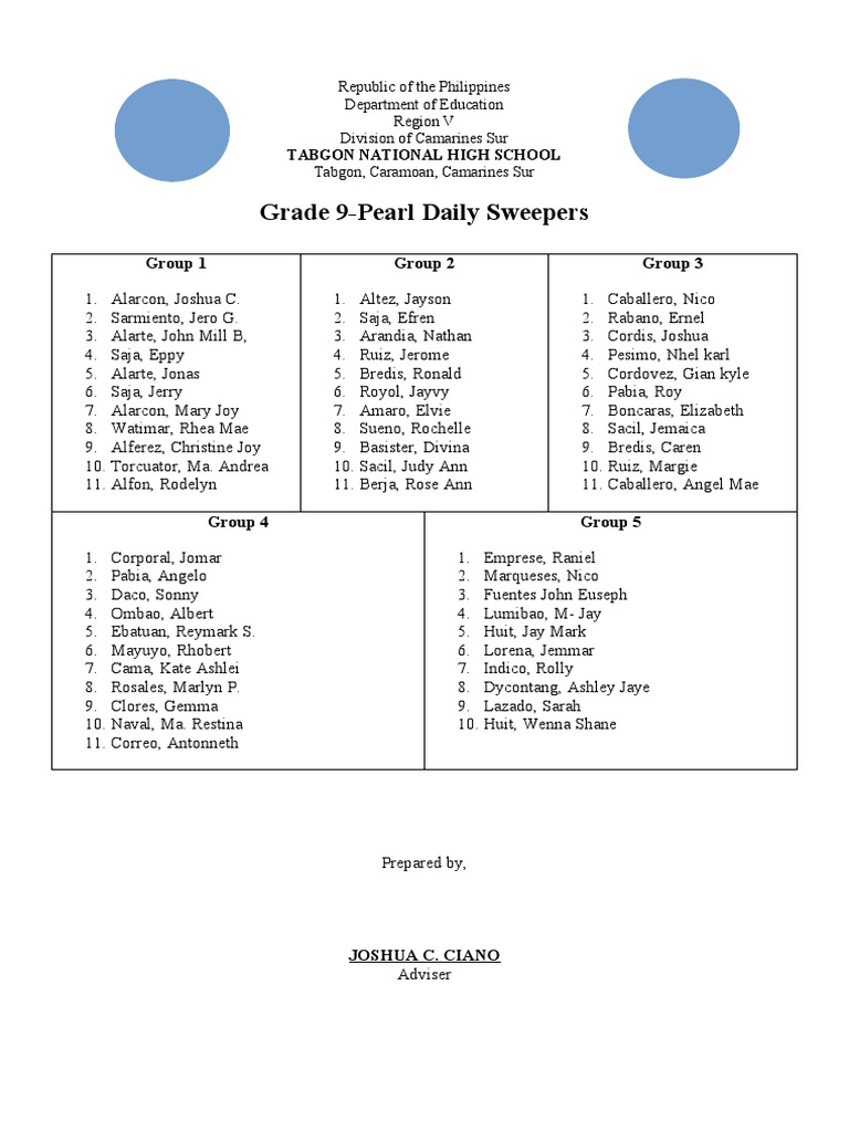 Daily Sweepers | PDF