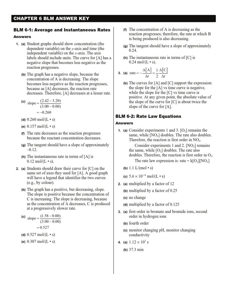 Ch6 Sheets Answers | PDF | Catalysis | Activation Energy