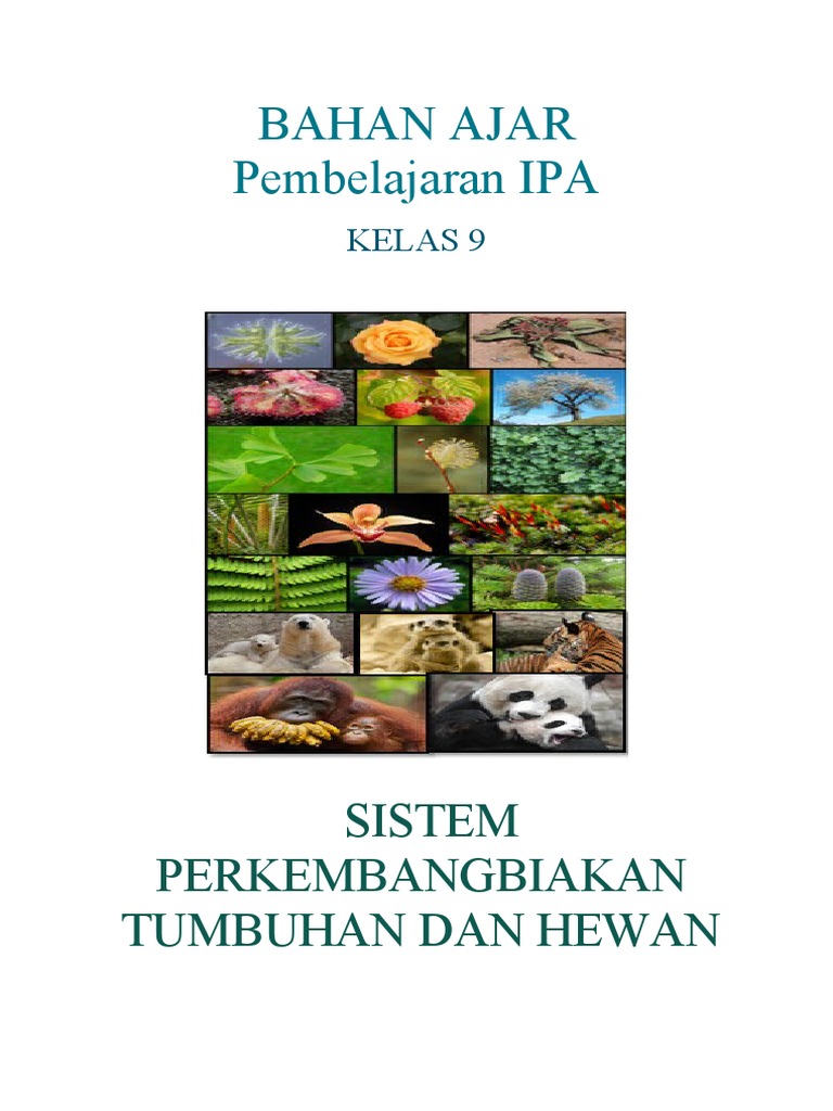 Bahan Ajar 3.2 Sistem Perkembangbiakan Pada Tmbuhan Dan Hewan | PDF
