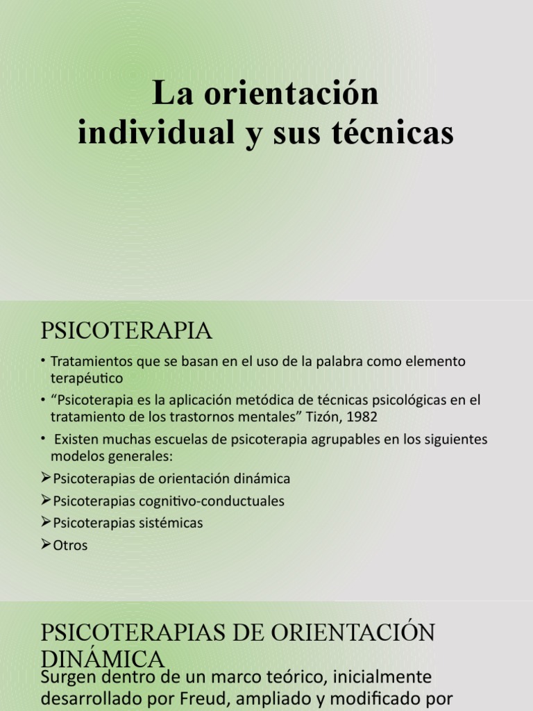 La Orientacion Individual Enfoques | PDF | Psicoanálisis | Psicoterapia