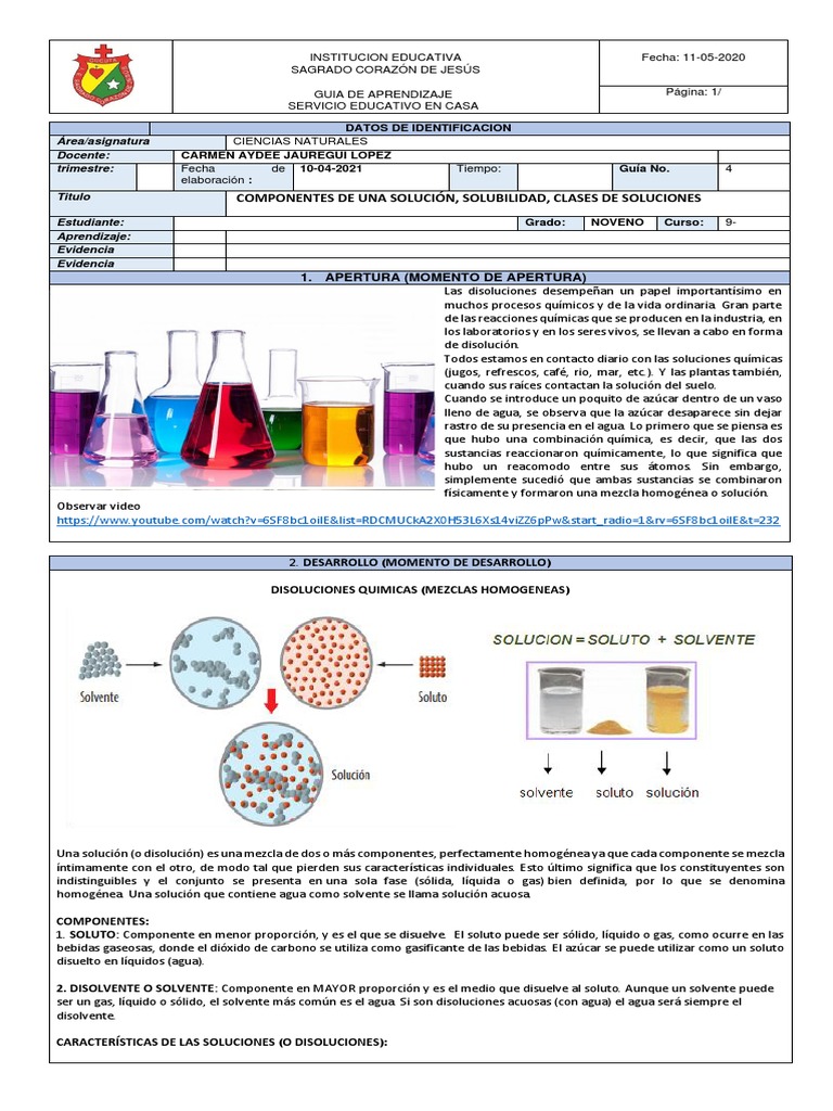 Soluciones - Solubilidad | Descargar gratis PDF | Solubilidad | Solvacion