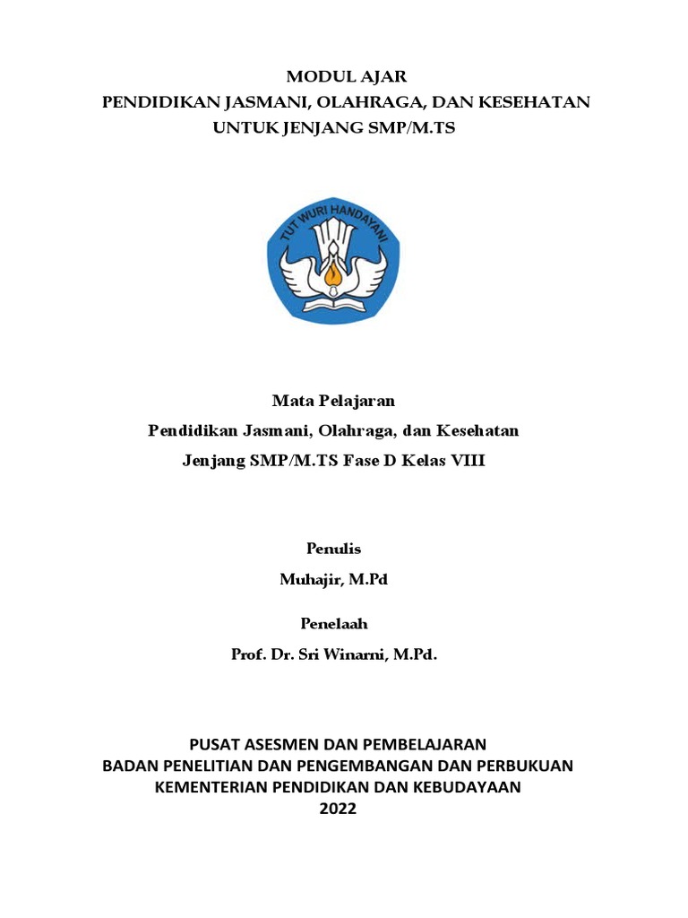 RP Cover Pjok SMP Fase D Kelas Viii | PDF