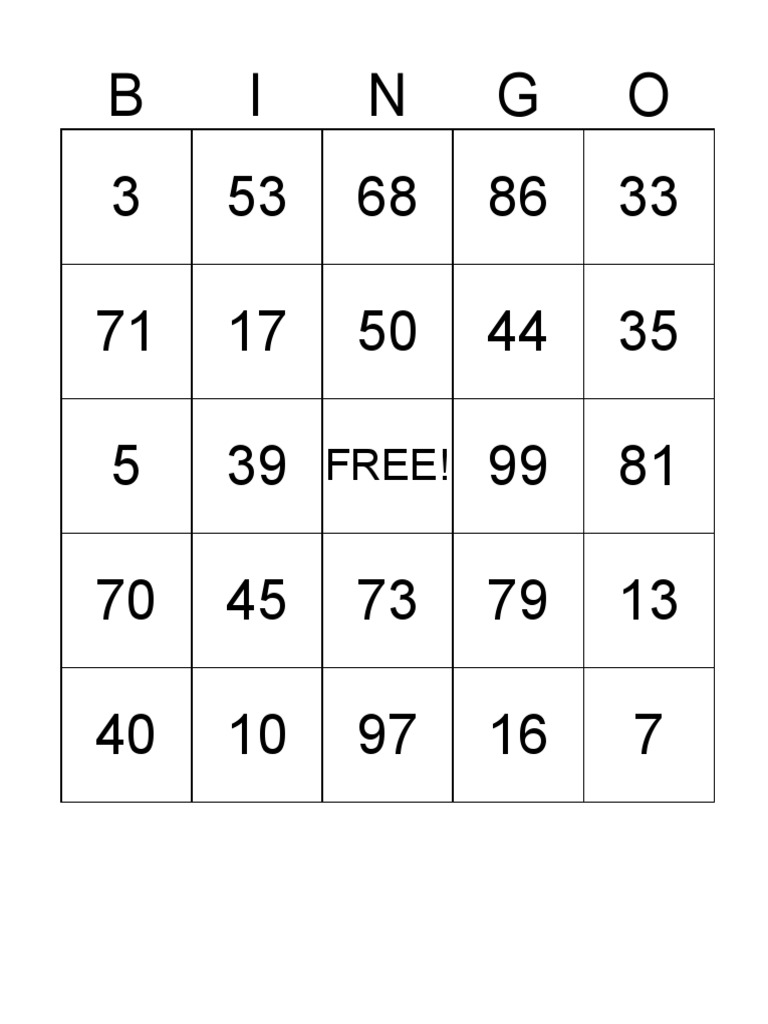 Bingo Game Call Sheet | PDF