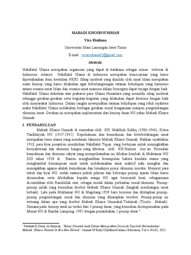 Bab IV Mabadi Khairo Ummah Vira | PDF