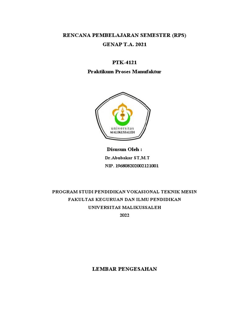 1.RPS Prak - Manufaktur 2021 | PDF