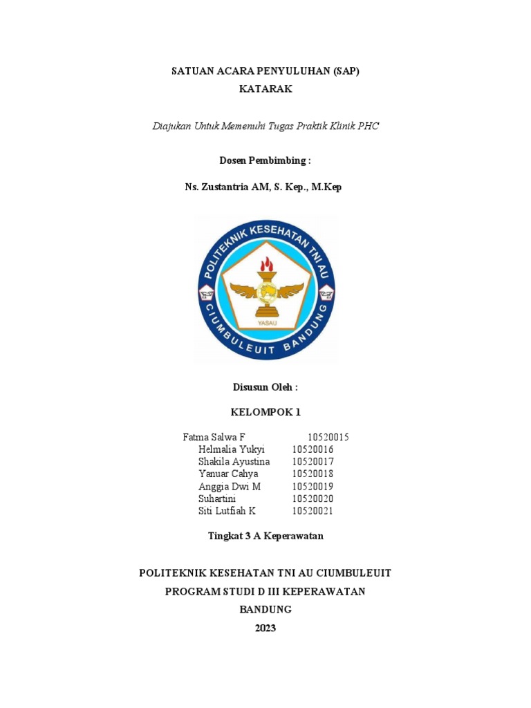 Sap Kel 1 PHC Katarak | PDF