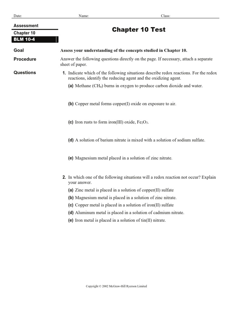 Chapter 10 Practice Test 4u1 | PDF