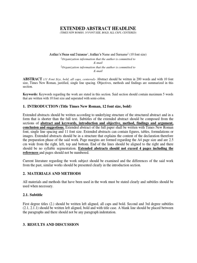 Extended Abstract Guidelines for Research | PDF | Abstract (Summary)