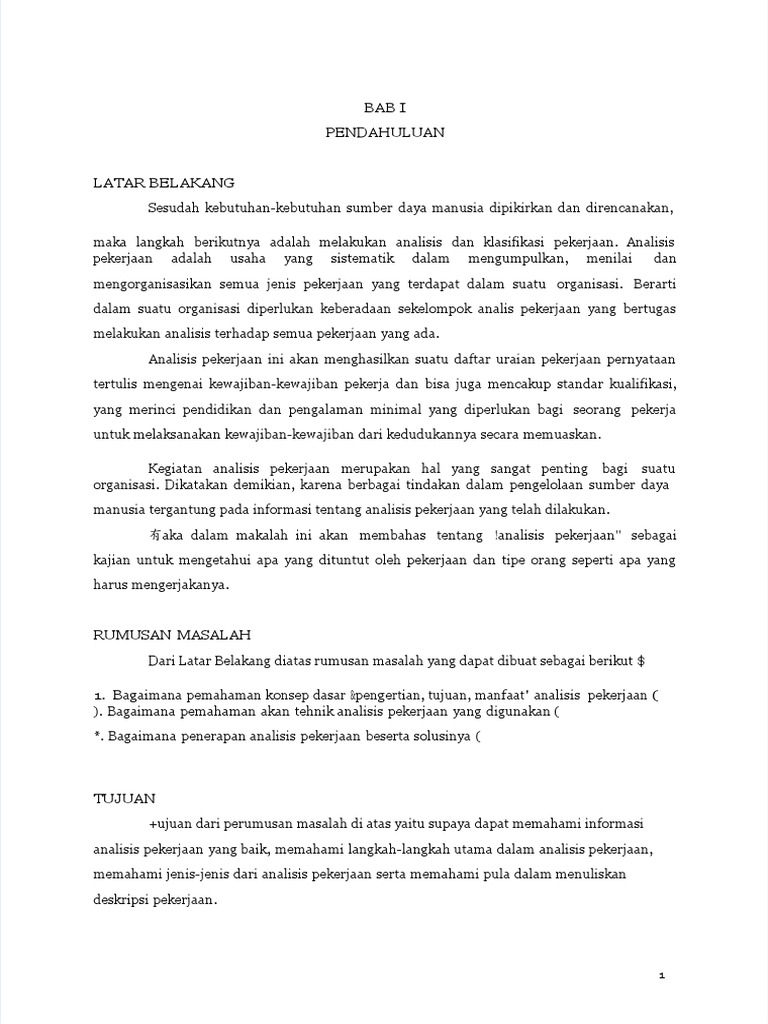 PDF Makalah Analisis Pekerjaan Clear - Compress | PDF | Karier & Perkembangan | Bisnis