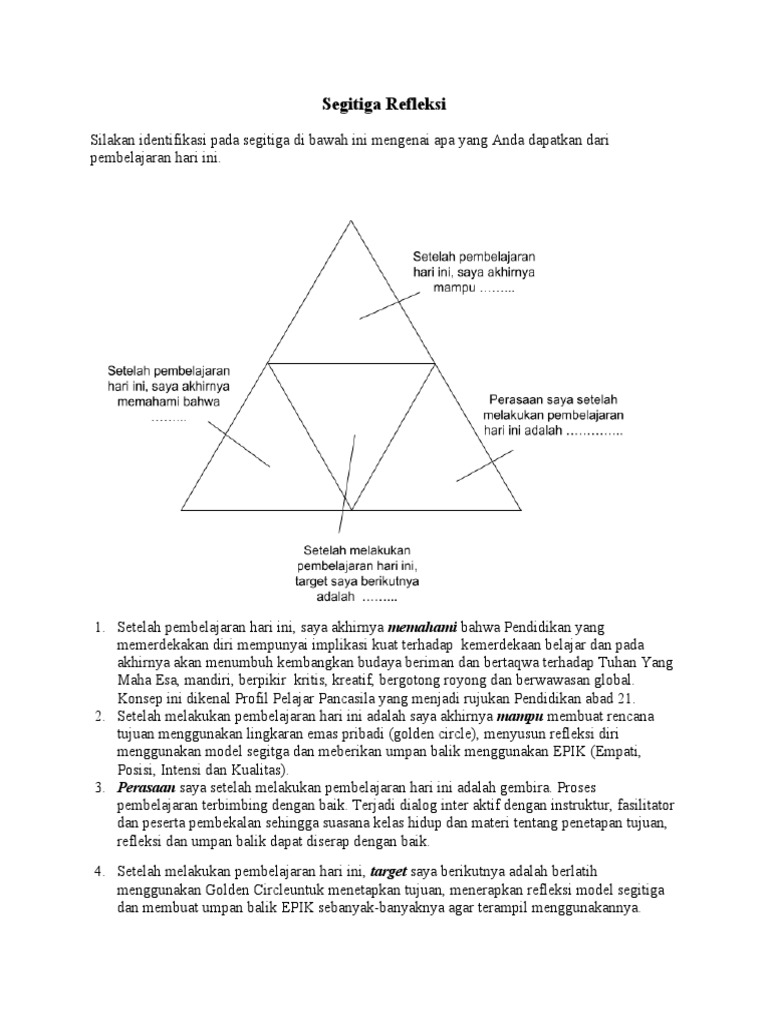 Refleksi Model Segitiga | PDF