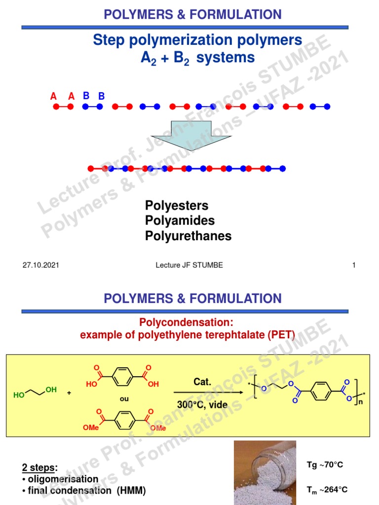 Lecture AZB - Stumbé 2021-2022 Cristallisation of PET-a Special Case | PDF | Polymers | Crystal