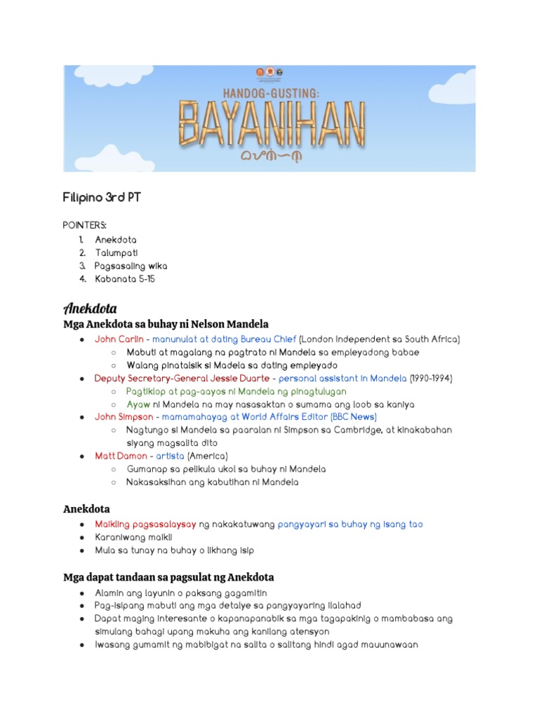 Filipino 3rd PT | PDF