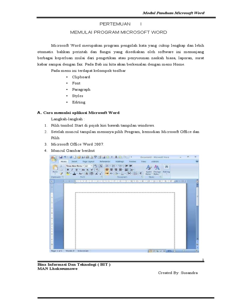 Panduan Microsoft Word 2007 | PDF