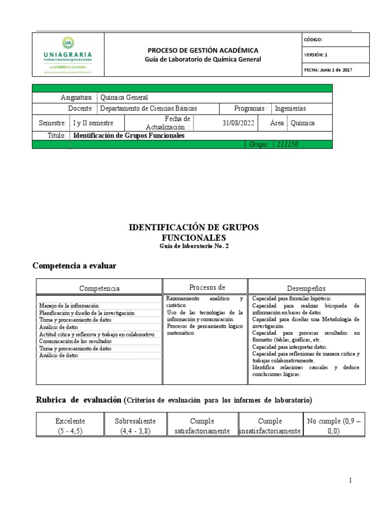 Practica 21 Identificación De Grupos Funcionales Pdf Compuestos 5814