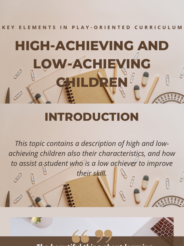 High vs Low Achievers: Key Traits | PDF | Learning | Teachers