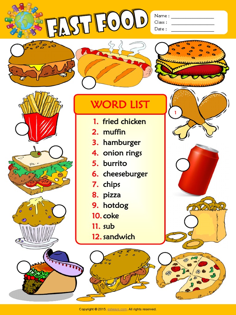 Junk Food List Names