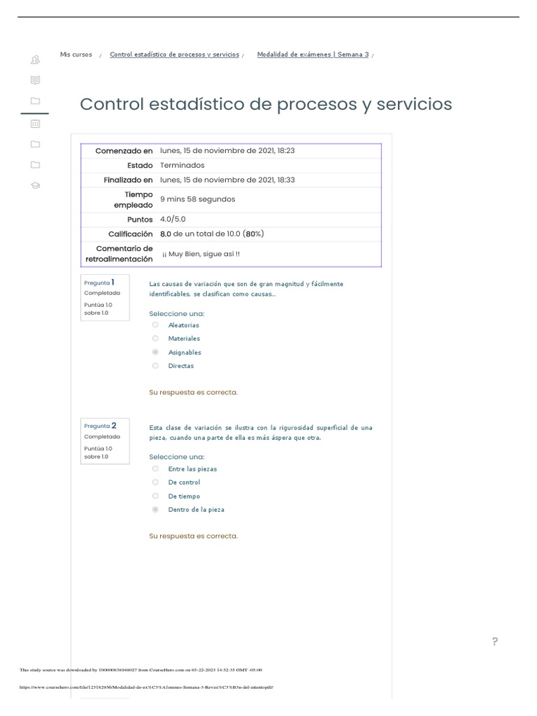 Modalidad de Ex Menes Semana 3 Revisi N Del Intento PDF | PDF