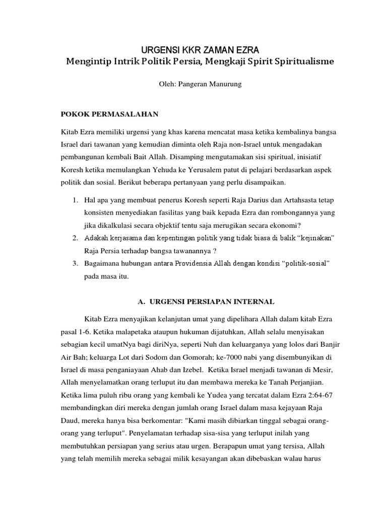 Urgensi Kitab Ezra dan Peran Imam Ezra | PDF