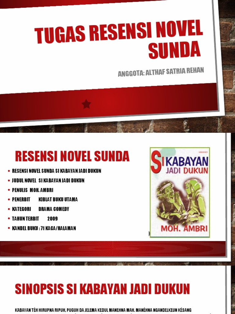 Tugas Resensi Novel Sunda: Anggota: Althaf Satria Rehan | PDF