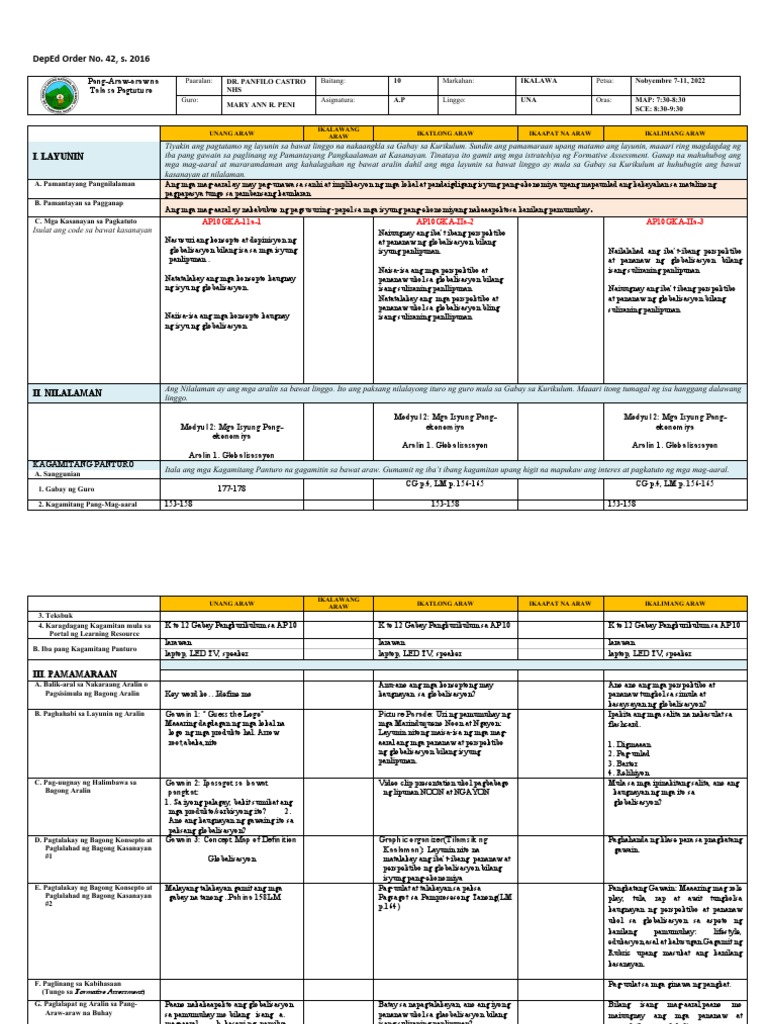 Dll Ap 10 Week 1 Pdf