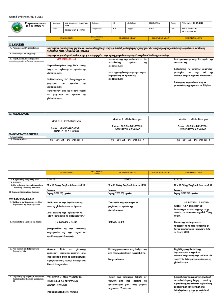 DLL - Ap 10 Week 3 | PDF