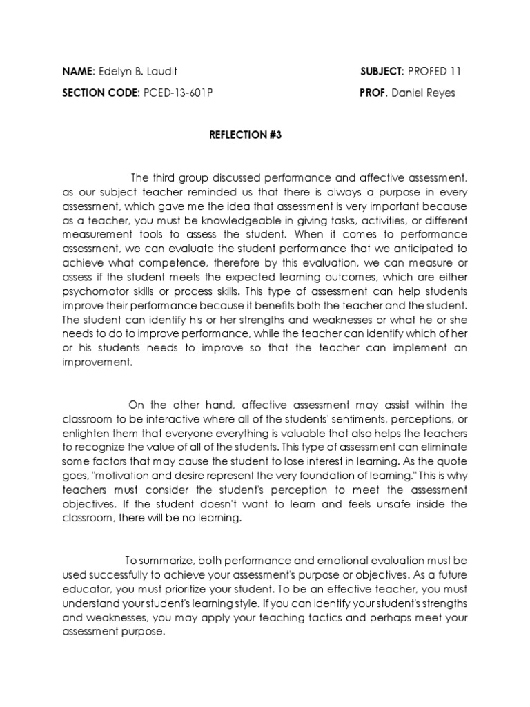Reflection #3-Laudit Edelyn B. | PDF