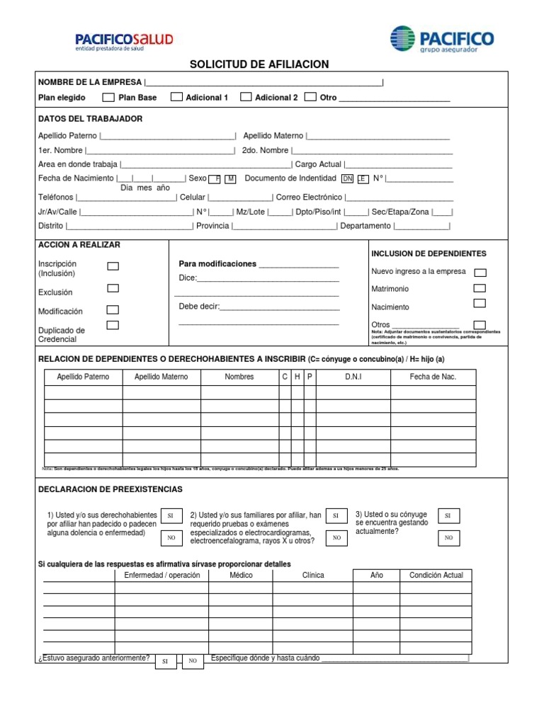 Solicitud de Afiliacion Eps | PDF