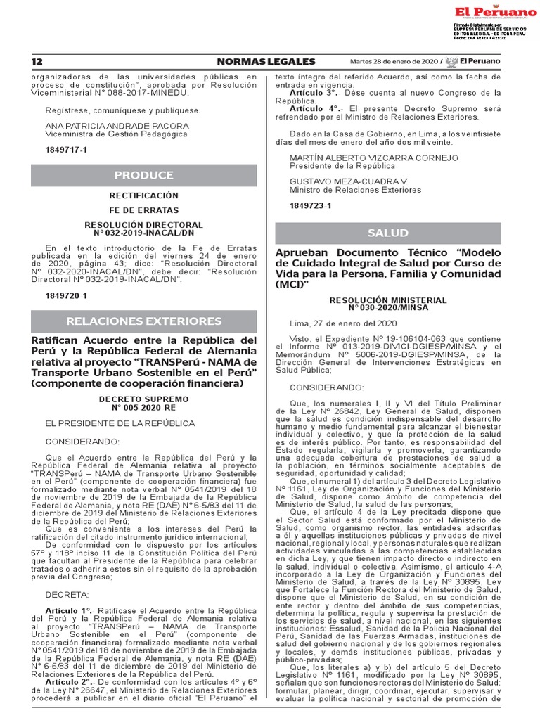 Aprueban Documento Tecnico Modelo de Cuidado Integral de Sa Resolucion ...