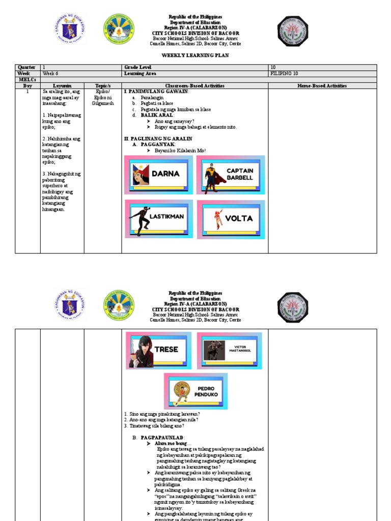Weekly Learning Plan-W8 | PDF