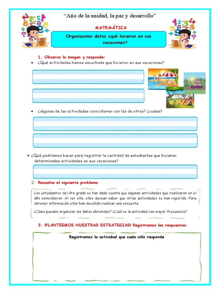 Ficha Jue Mate Organizamos Datos | PDF | Cognición | Ciencia cognitiva